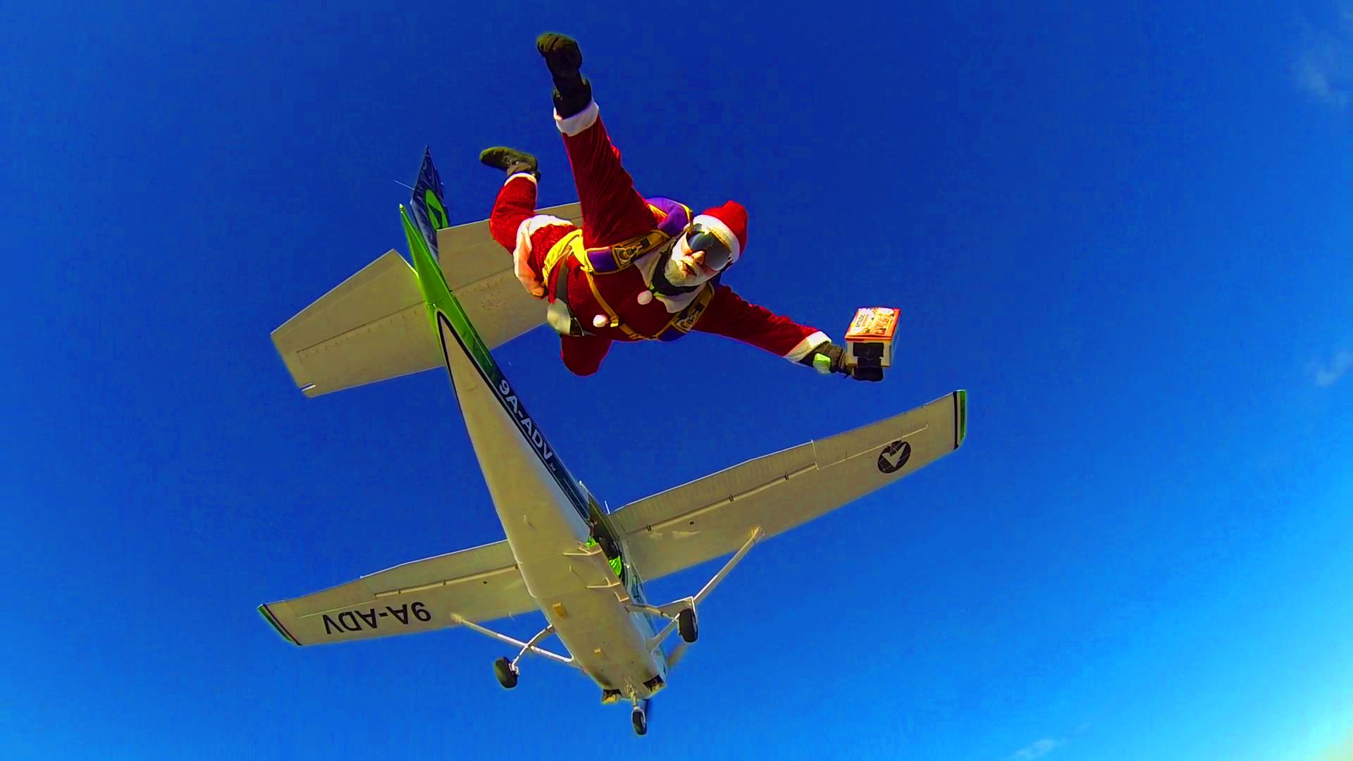 Santa Claus is skydiving to town - Adventure Driven Vacations